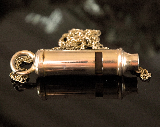 Vintage Romo Train Whistle, Made in Germany, Gold Plated Brass, Figaro ...