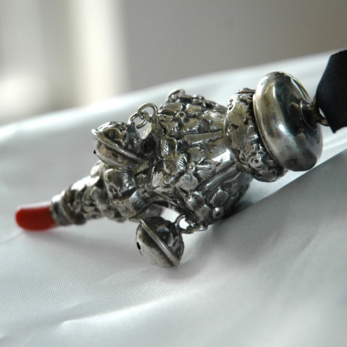 Antique Victorian Baby Rattle Detailed Repousse Sterling - Etsy