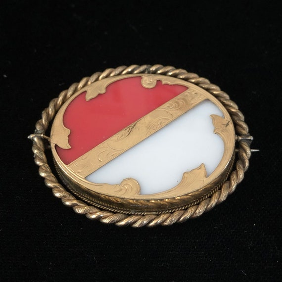 Antique Victorian Memento Brooch, Flip Design, Scenic… - Gem