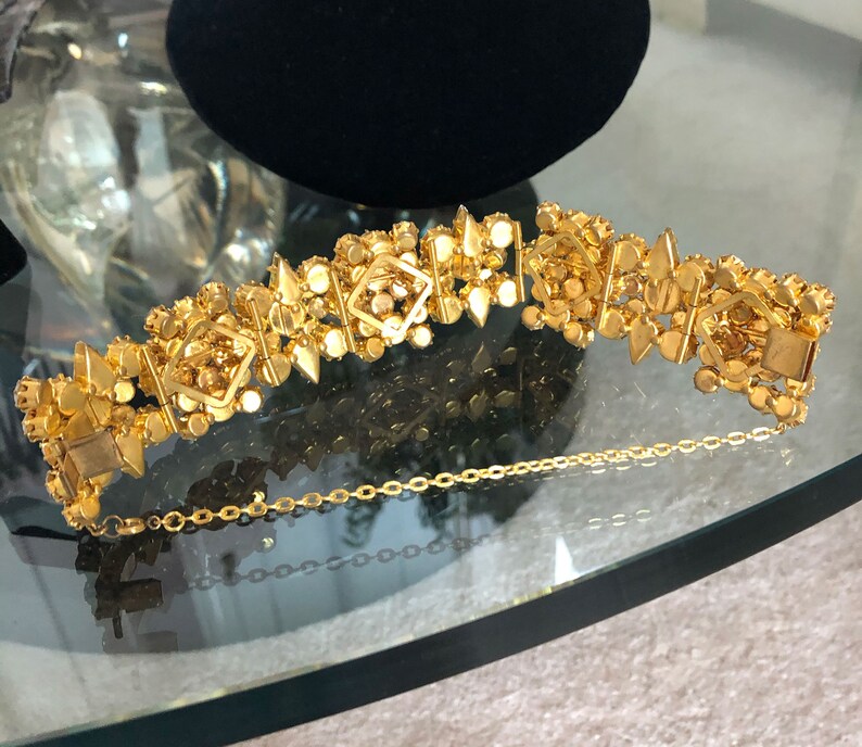 Austria Crystal Bracelet, Vintage Schoffel, Bridal, Massive 3D ...