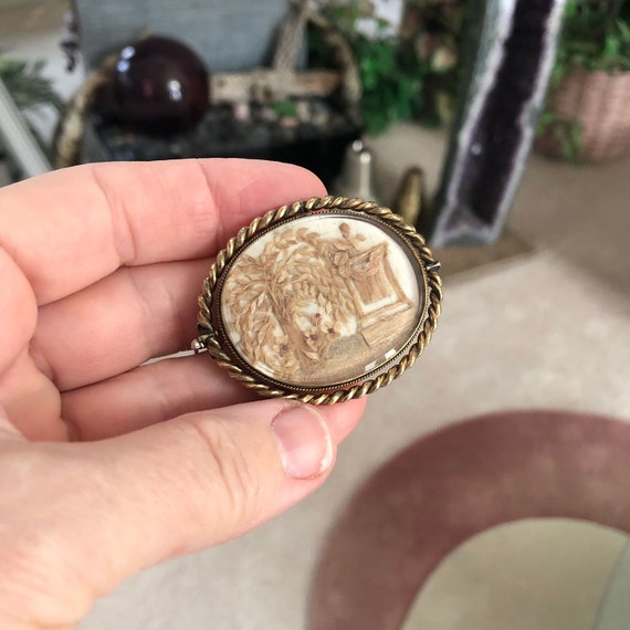 Antique Victorian Memento Brooch, Flip Design, Scenic… - Gem