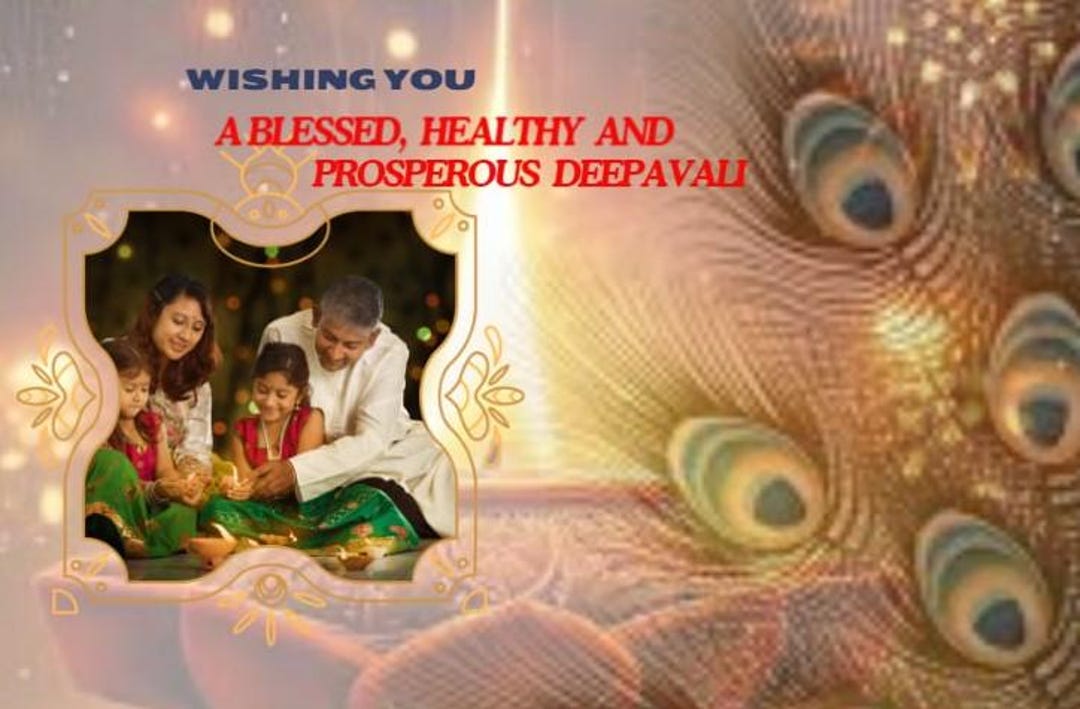 Instant Download, Digital Diwali Card, Printable Deepavali Card ...