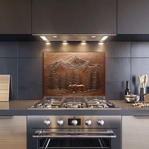 Tempered Glass Kitchen Backsplash Behind Stove, Copper Mountain Glass ...