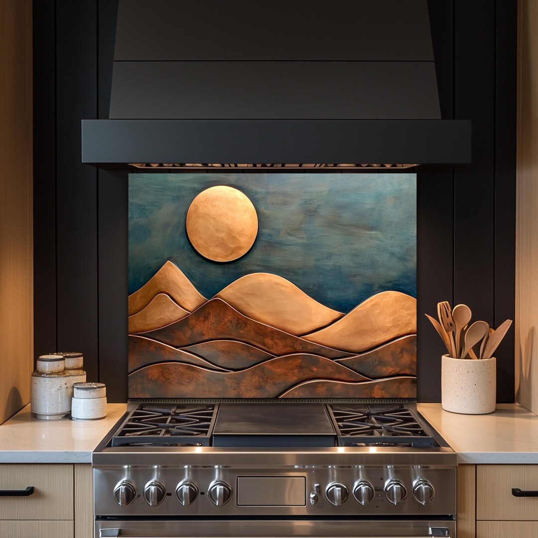Mountain Landscape Backsplash,glass Backsplash, Unique Backsplash ...