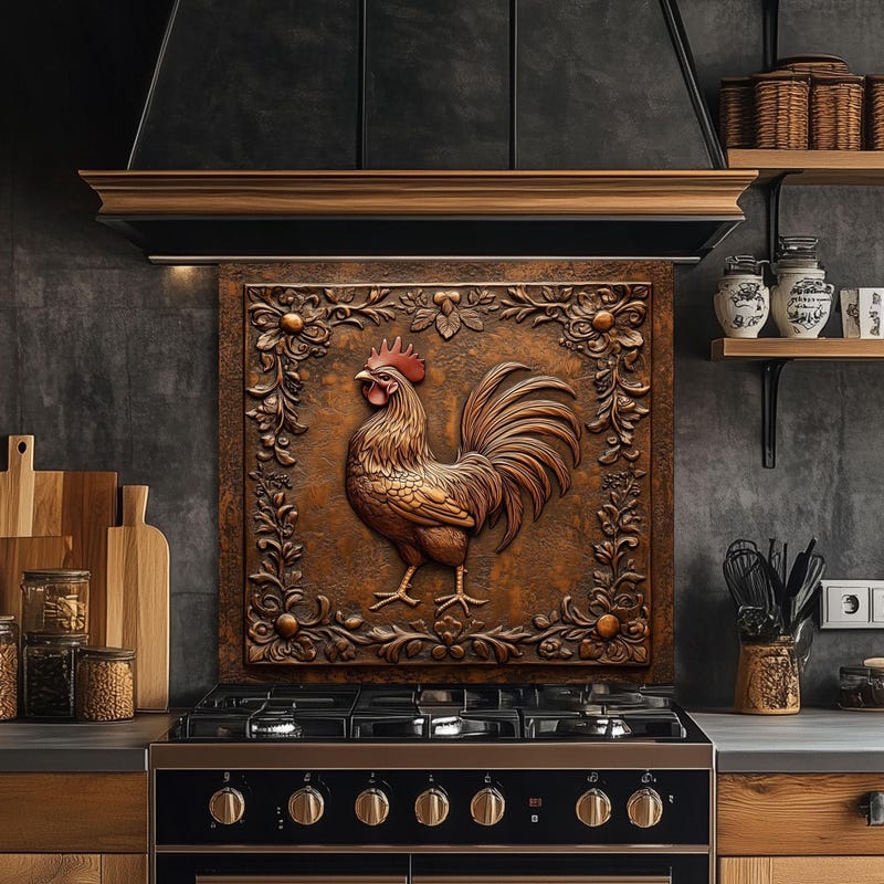 Copper Rooster Backsplash - Etsy