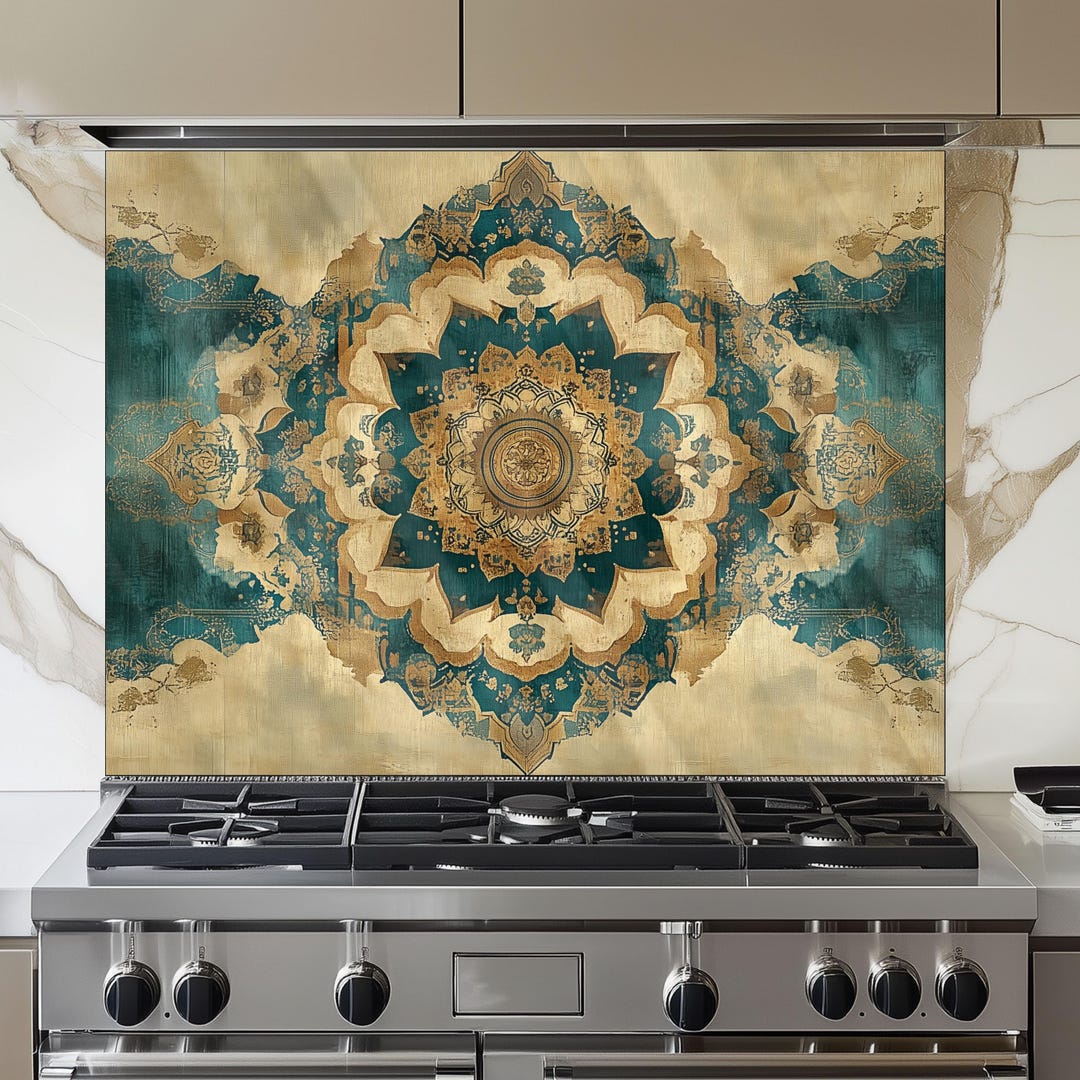 Glass Kitchen Art Backsplash, Moroccan Style Heat Resistant Tempered ...