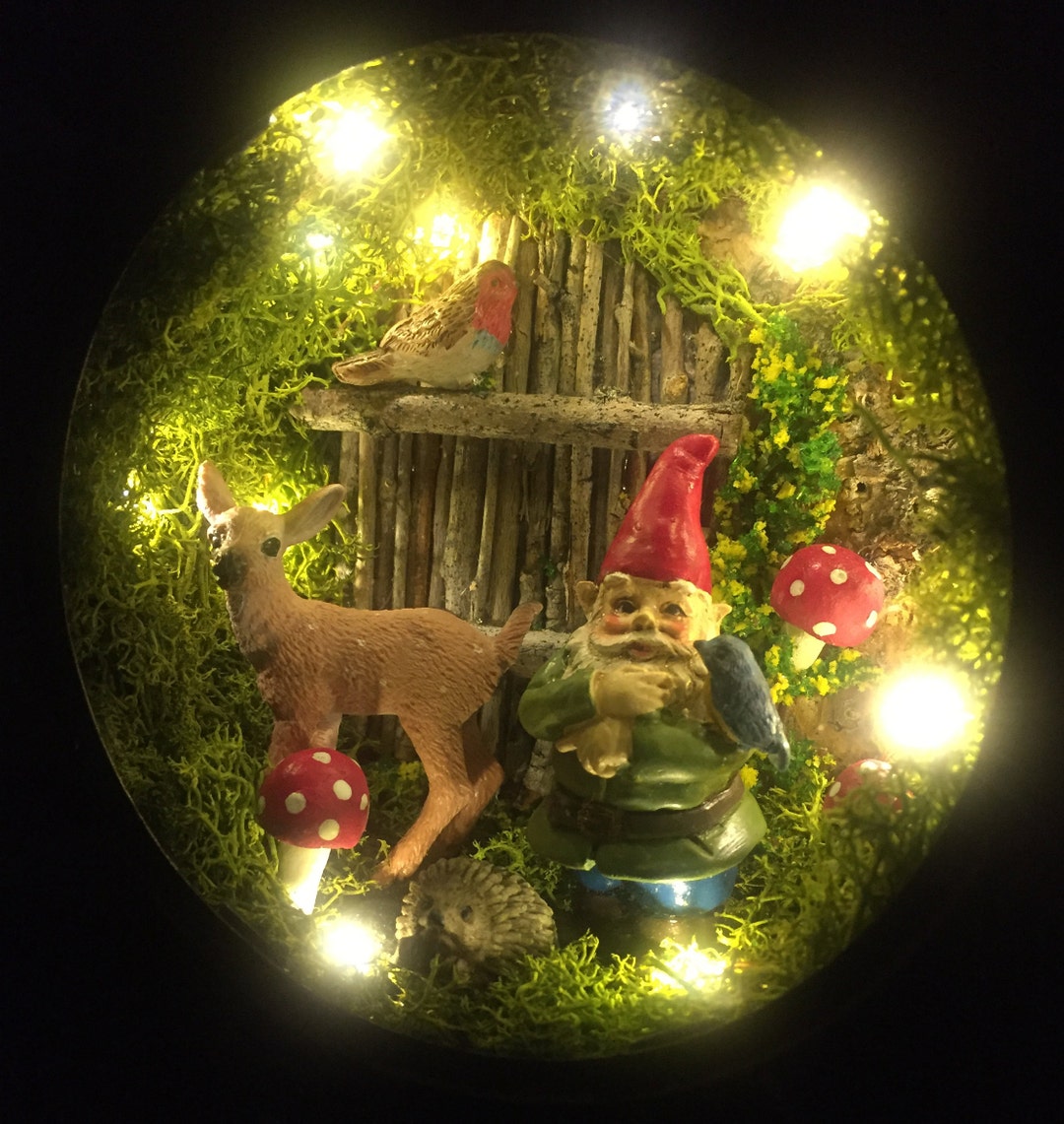 Gnome Woodland Night Light - Etsy