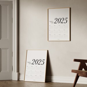Printable Calendar 2025 | Yearly Calendar | A2, A3, A4 | Portrait ...