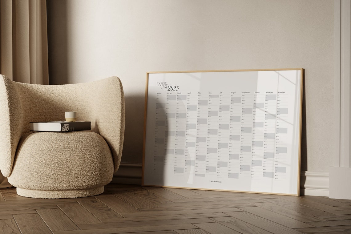 Printable Planner 2025 | Yearly Productivity Wall Planner | A2, A3, A4 ...