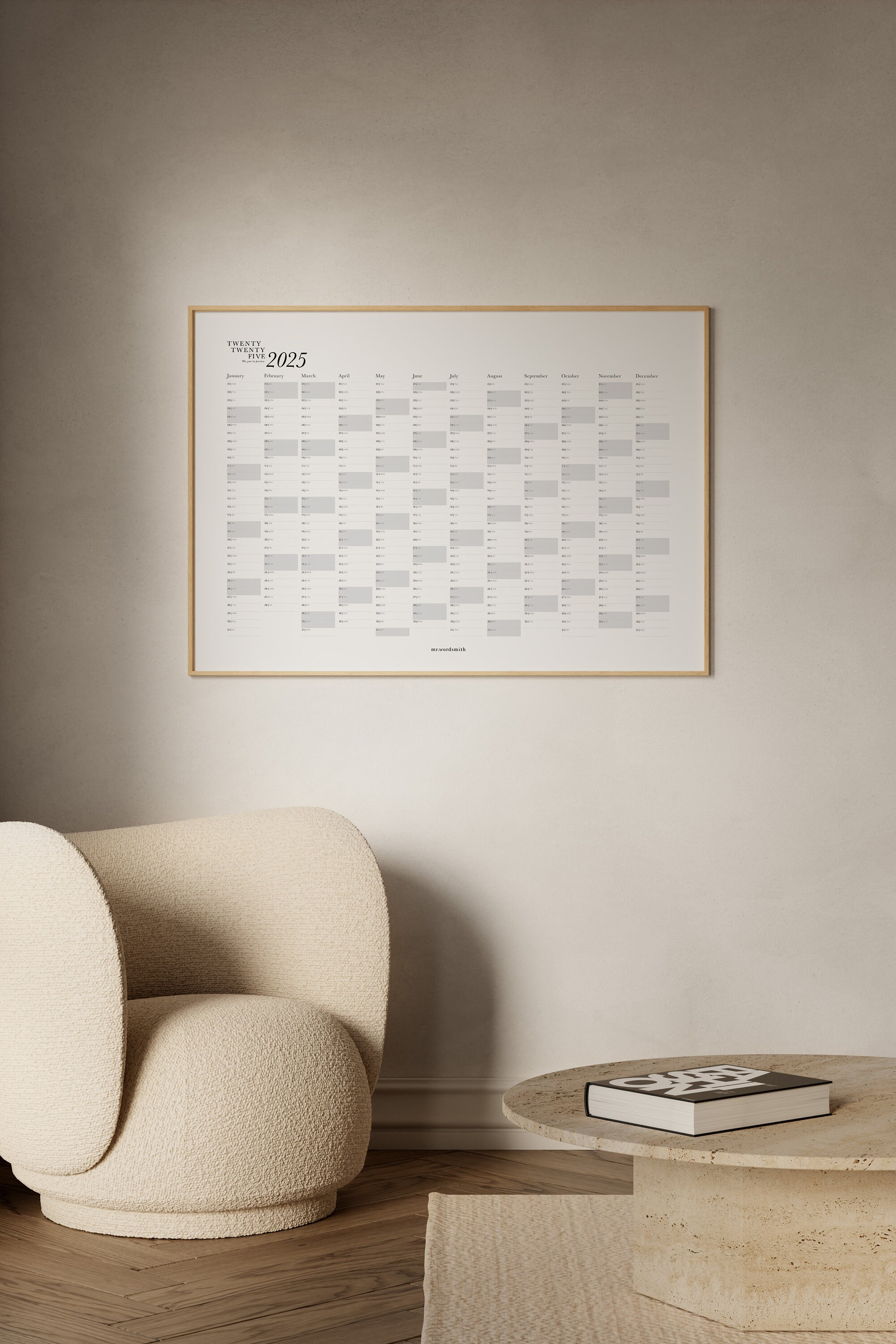 Printable Planner 2025 | Yearly Productivity Wall Planner | A2, A3, A4 ...
