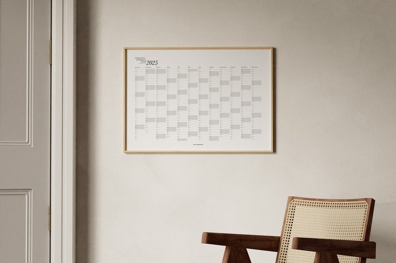 Printable Planner 2025 | Yearly Productivity Wall Planner | A2, A3, A4 ...