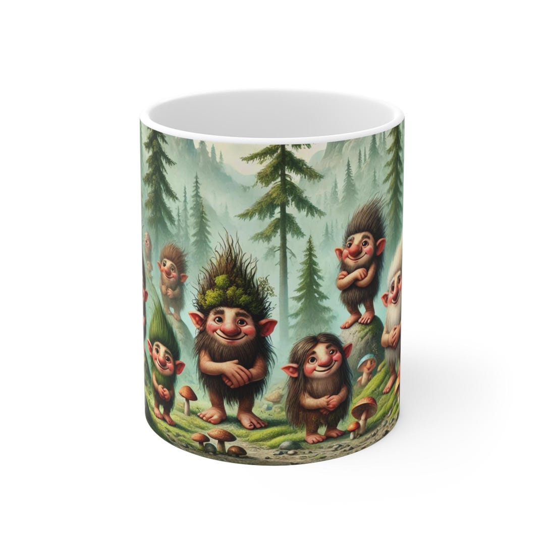 Norway Mug, Playful Trolls, Norwegian Flag Mug, Viking Mug, Cute Coffee ...