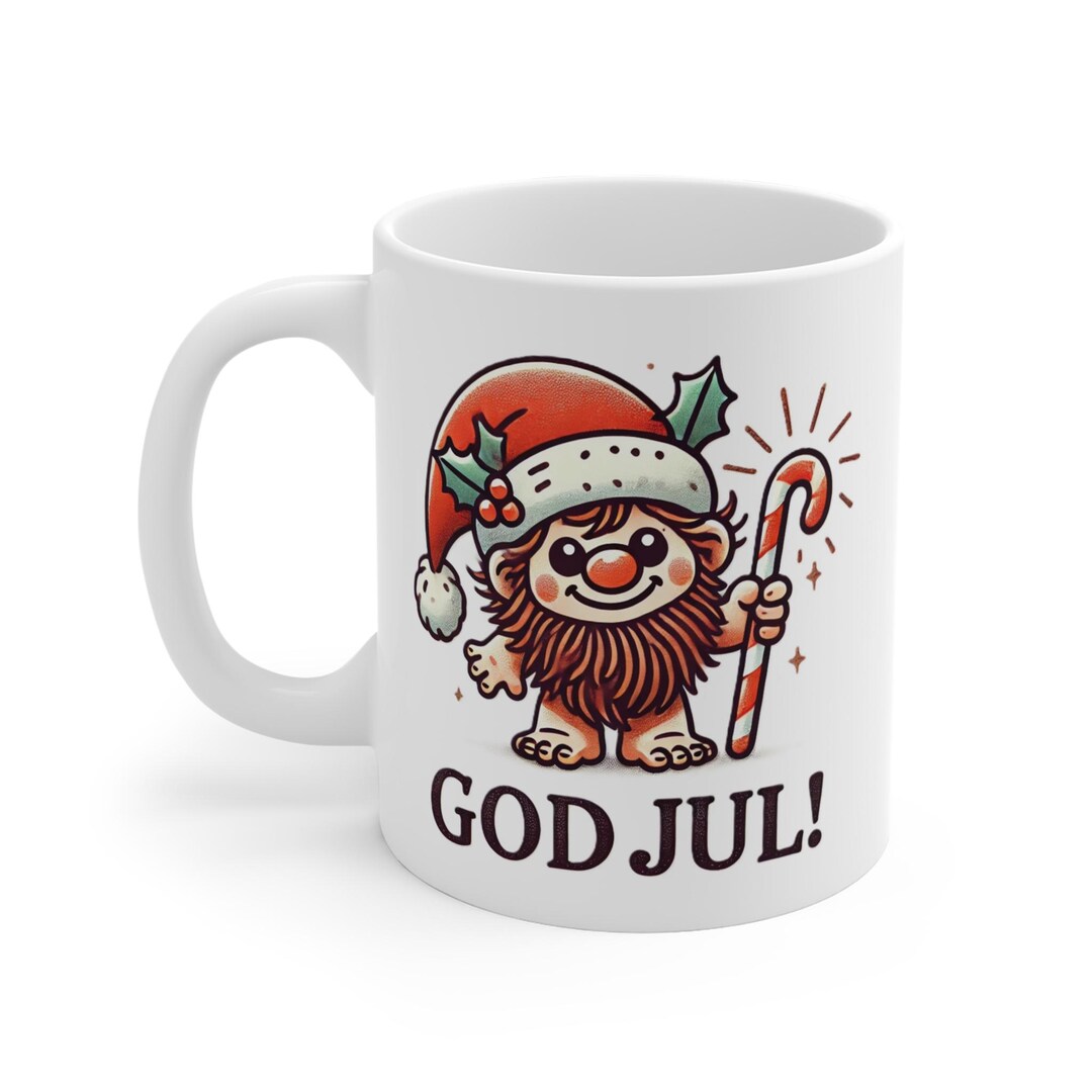 Norway Mug, God Jul Troll Norwegian Flag Mug, Viking Mug, Cute Coffee ...