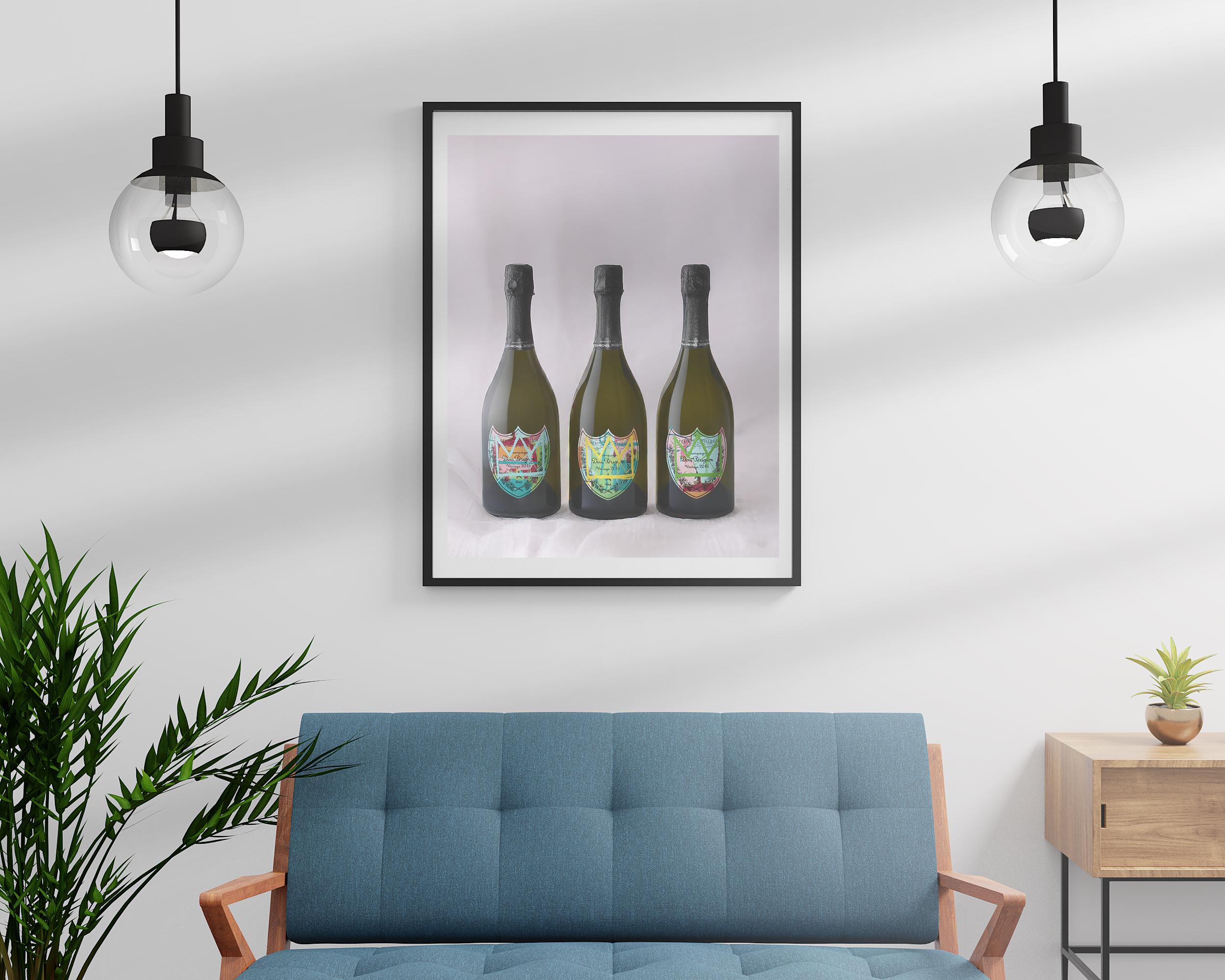 Dom Perignon X Jean-michel Basquiat Champagne Bottles Wall Art, Pop Art ...