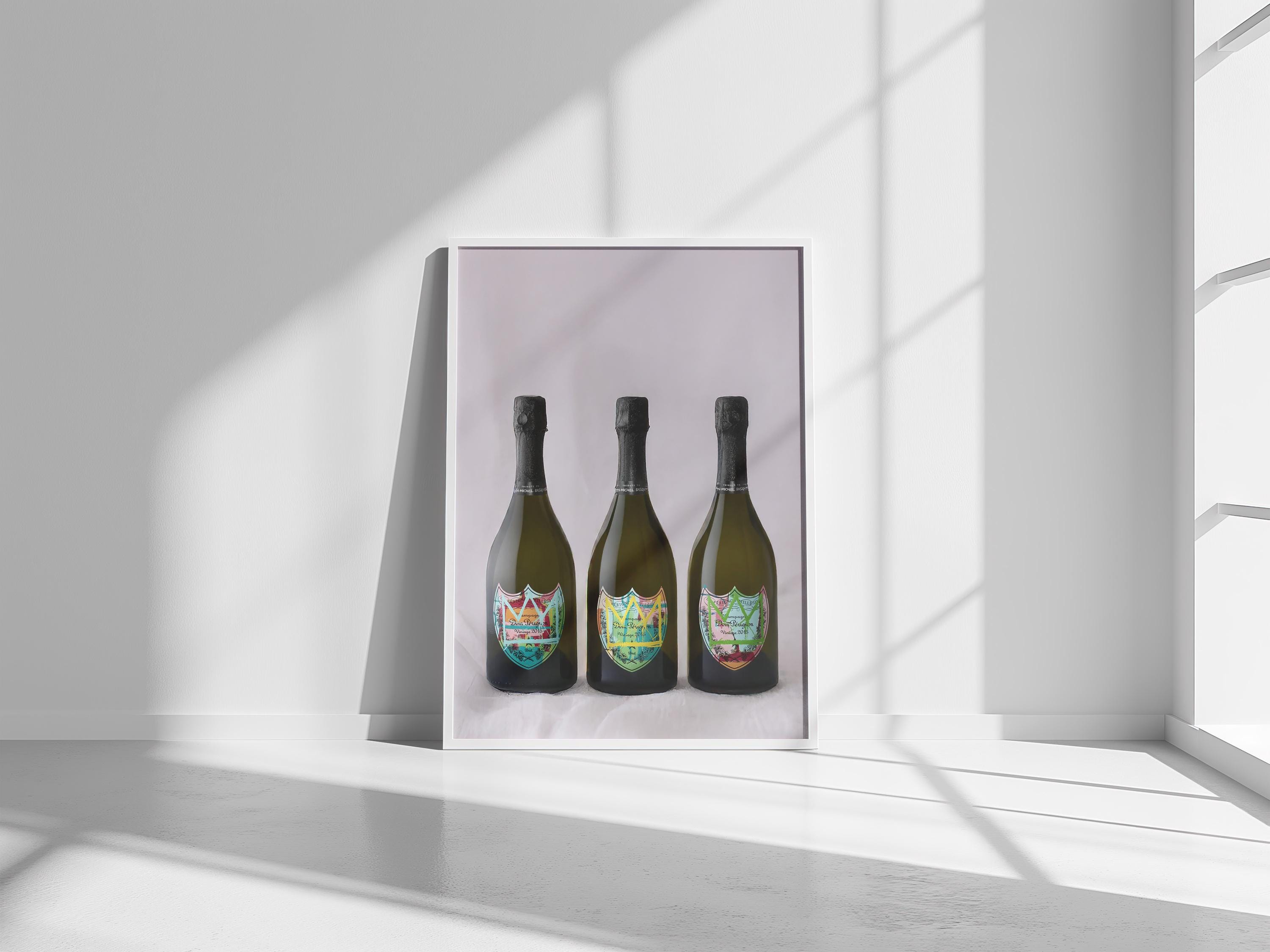 Dom Perignon X Jean-michel Basquiat Champagne Bottles Wall Art, Pop Art ...