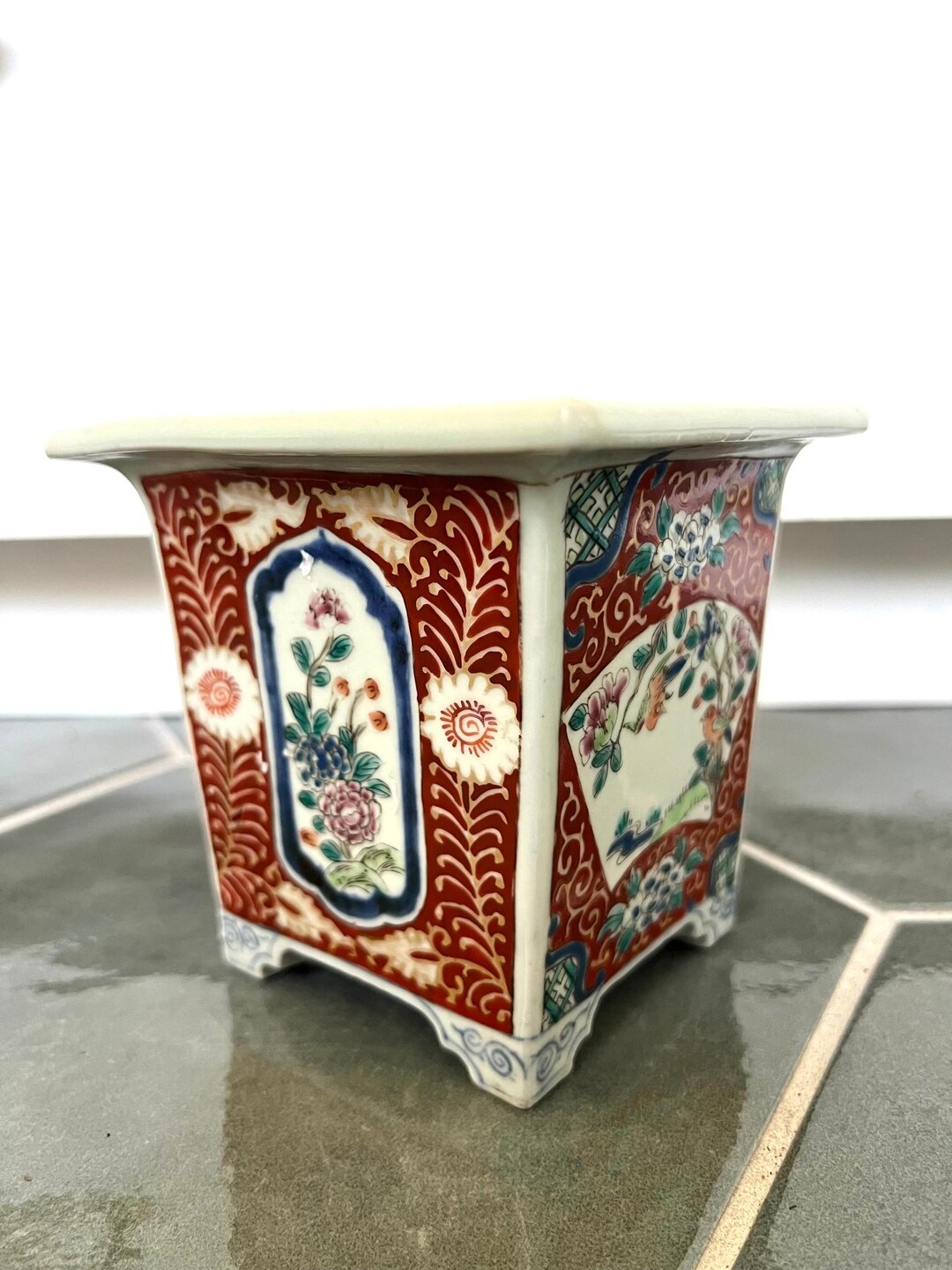 Vintage Imari Style Takahashi Porcelain Plant Pot, Vintage Ceramic ...