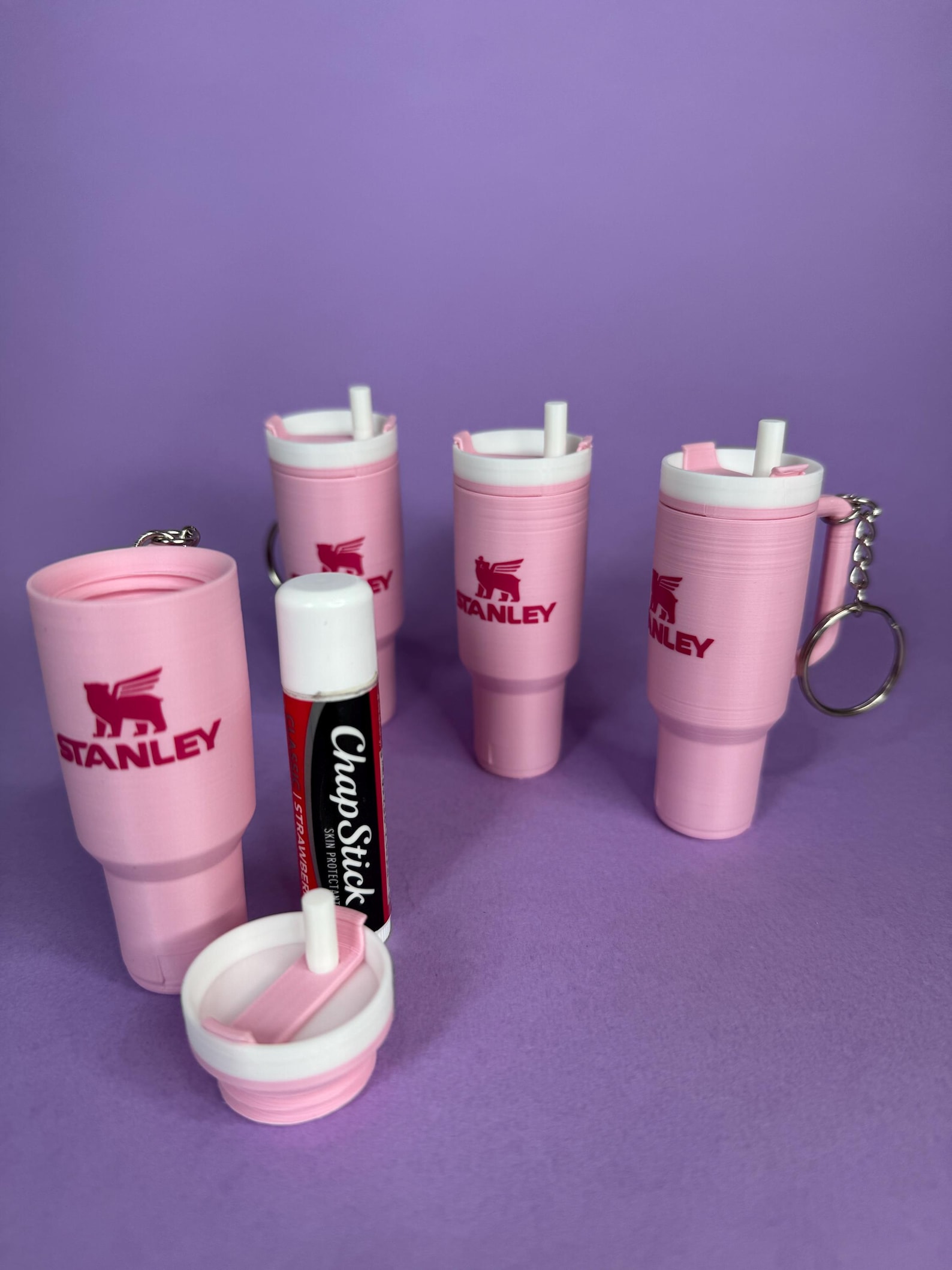 Mini Stanley Cup Keychain/ Chapstick Holder/ 3D Printed Tumbler Charm ...