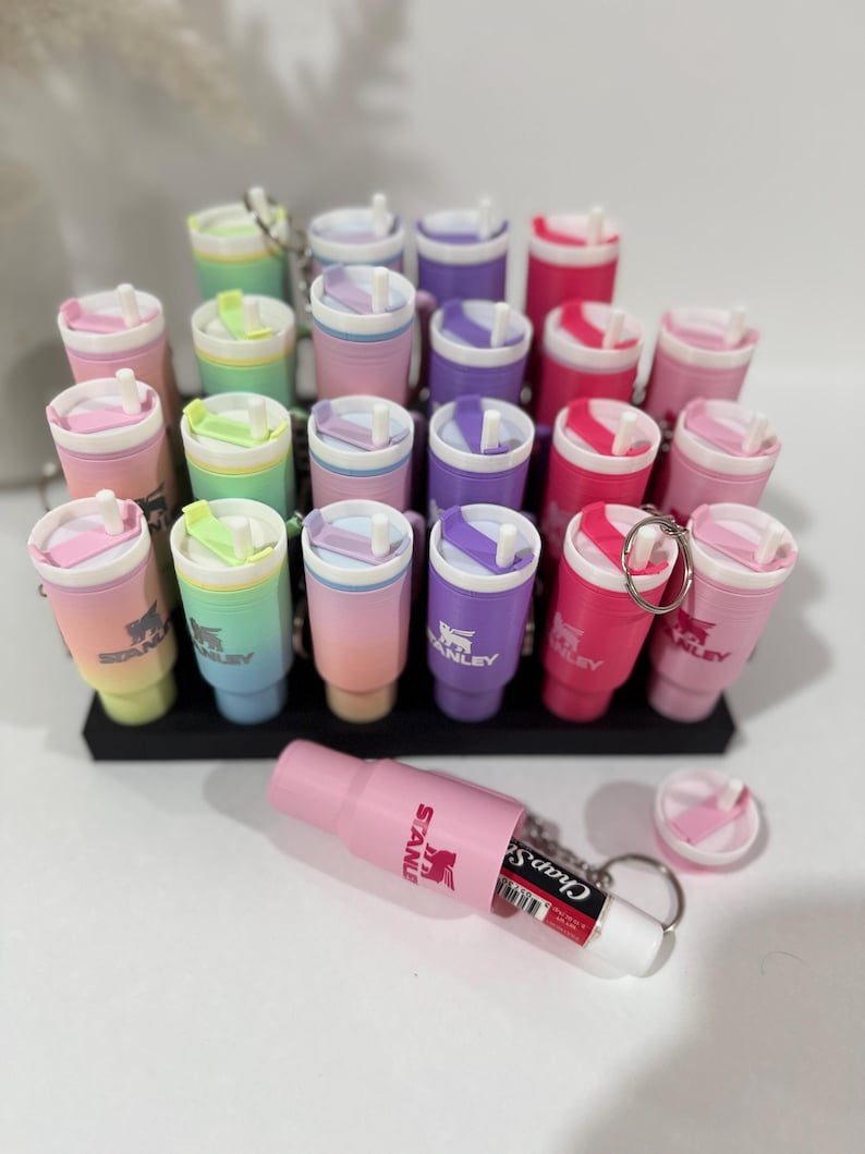 Mini Stanley Cup Keychain/ Chapstick Holder/ 3D Printed Tumbler Charm ...