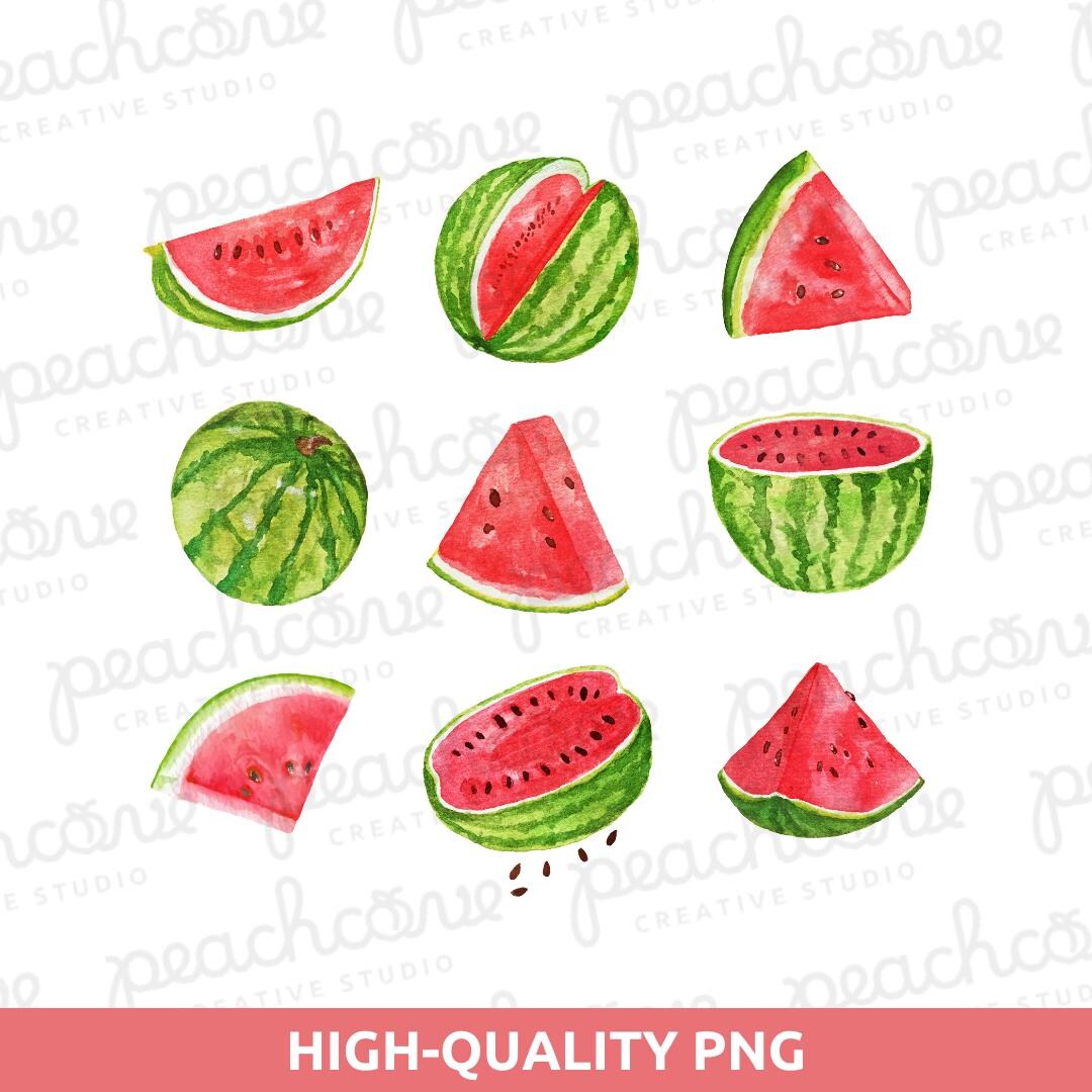 Watercolor Watermelon Clipart, Summer Fruit PNG, Watermelon Picnic ...