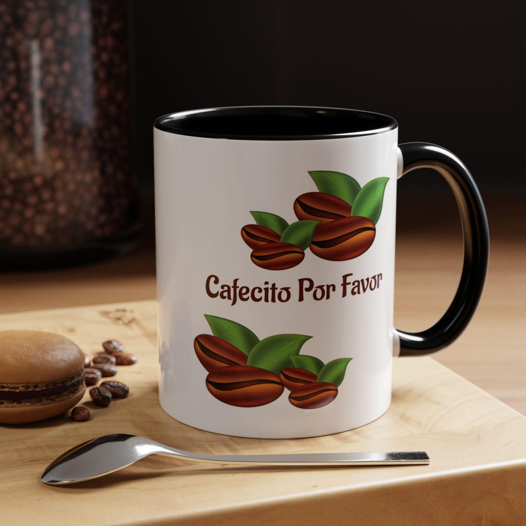 Cafecito Por Favor Coffee Mug, Spanish Coffee Cup, Por Favor Latin Mug ...