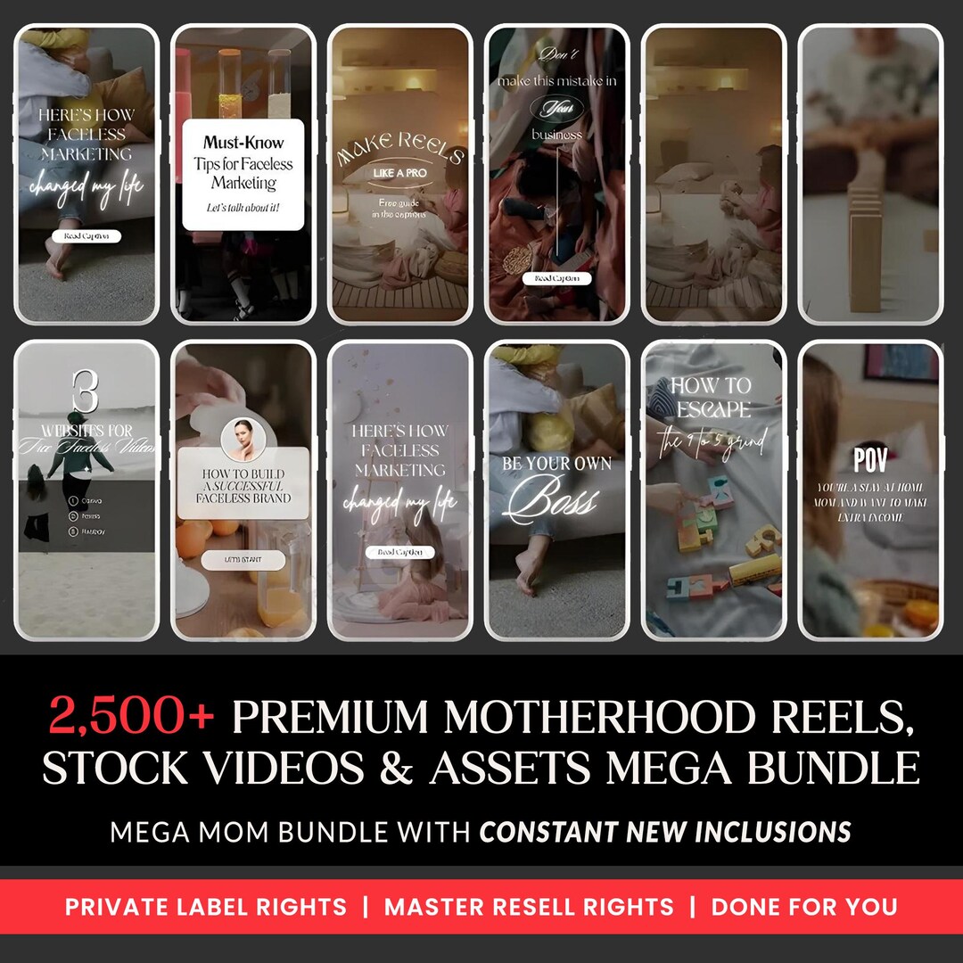 Ultimate Motherhood Reels Bundle, Ready Made Hooks, Mom Creator Bundle ...