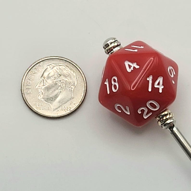 Epic D20 Nobililty Hair Stick Series, RPG Dice Custom Length Stainless ...
