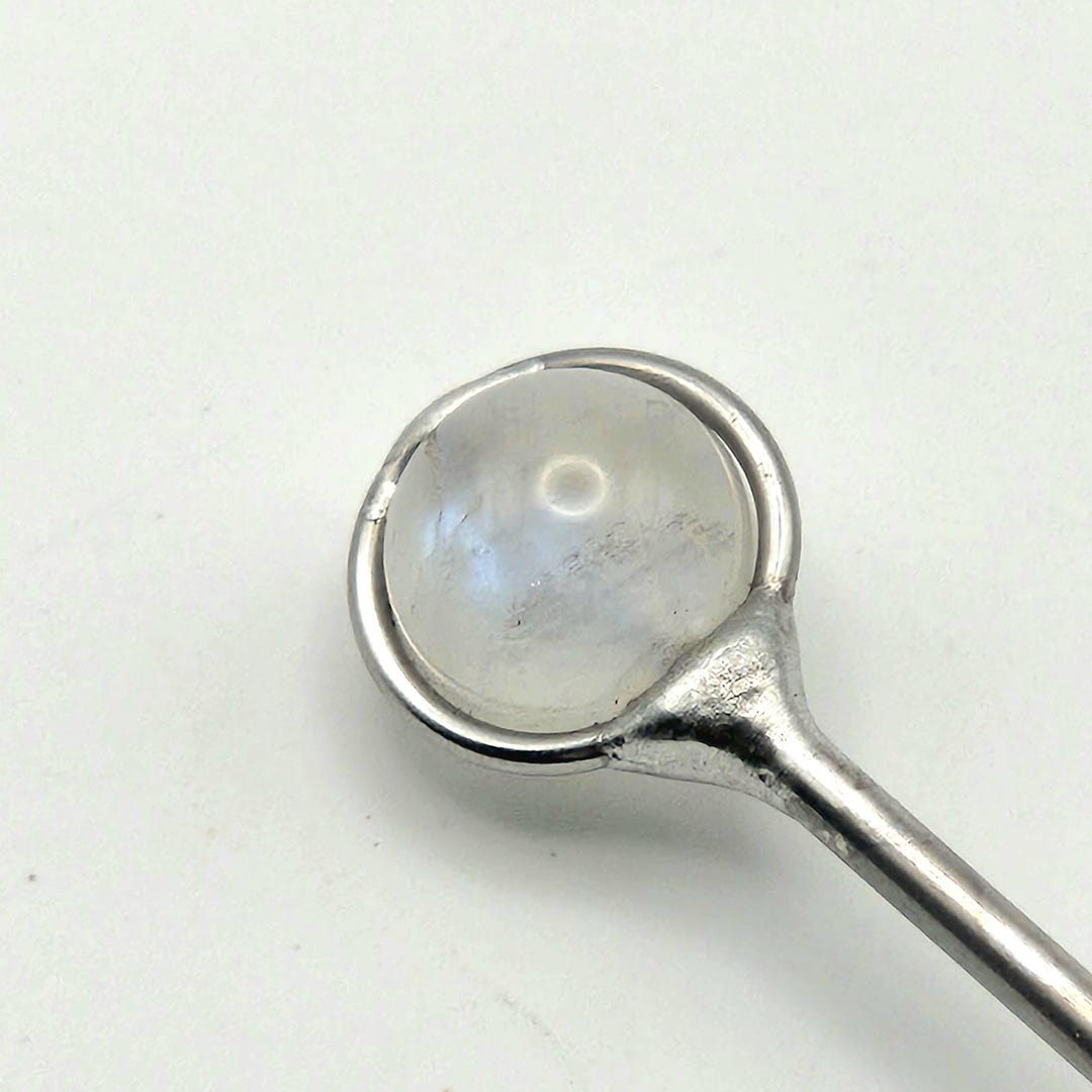Blue Flash Moonstone Captive Orb Stainless Steel Hair Stick, 10mm or ...