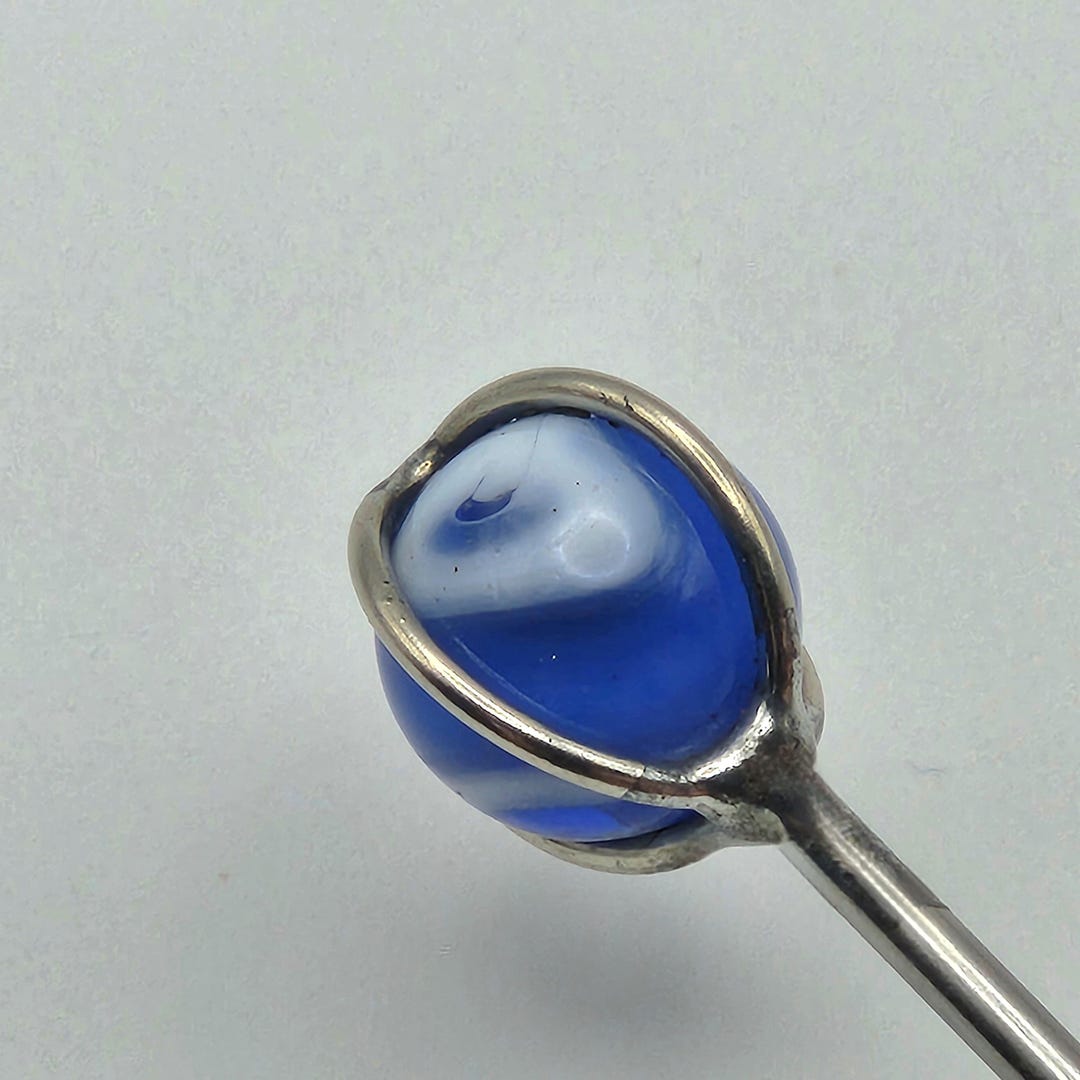 Orbit Royale Blue Nova Stainless Steel Hair Stick, 12mm Round Caged ...