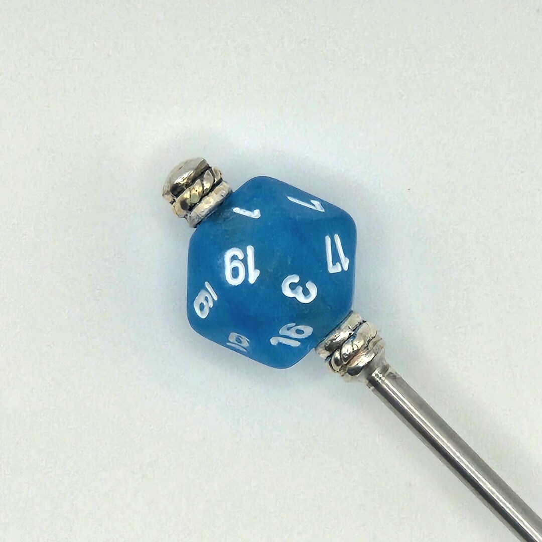 Frostbite Crystal Shard Mini D20 Hair Stick, Polyhedral RPG Dice Custom ...