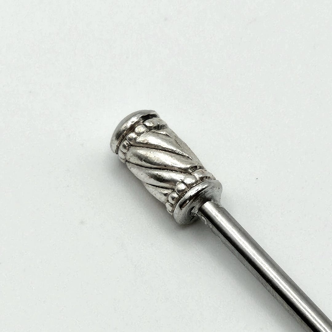 Silver Helix Stainless Steel Hair Stick, Custom Length Engraved Metal ...