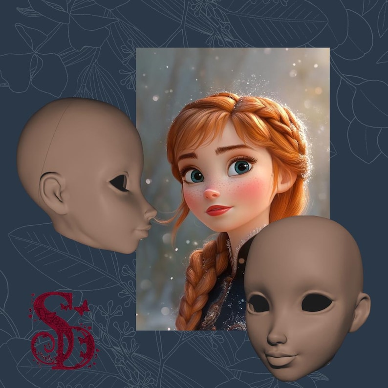 BJD Head "anna" 3D Print File - Etsy