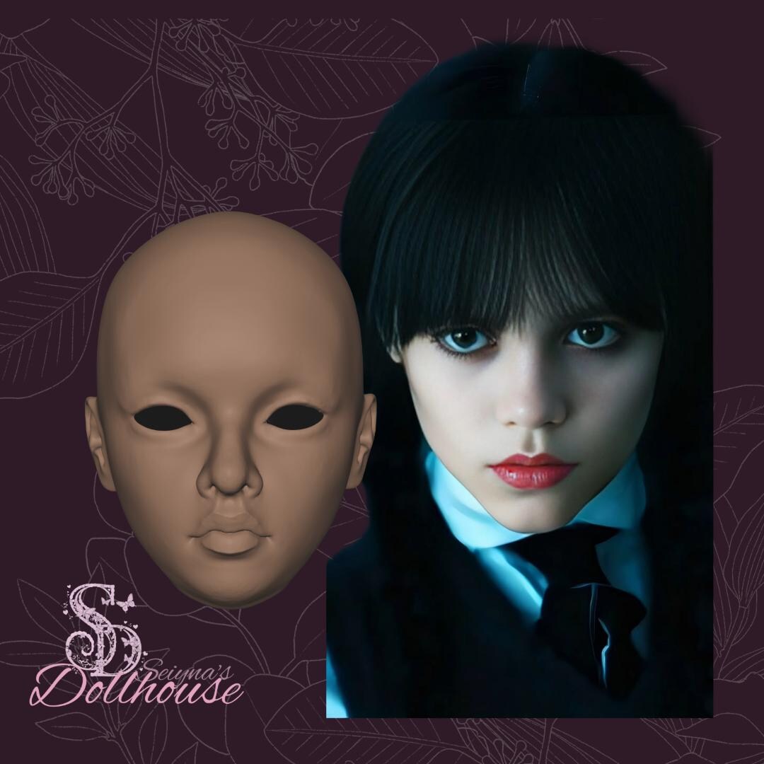 BJD Head "wednesday" 3D Print File - Etsy