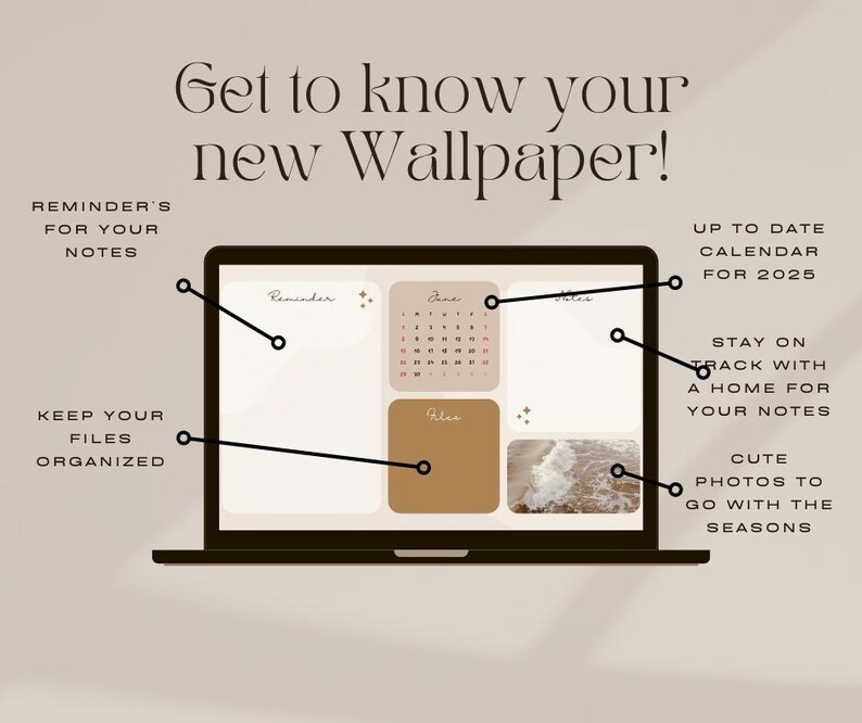 2025 Minimalist Calendar Wallpaper Neutral Tones Desktop & Tablet ...