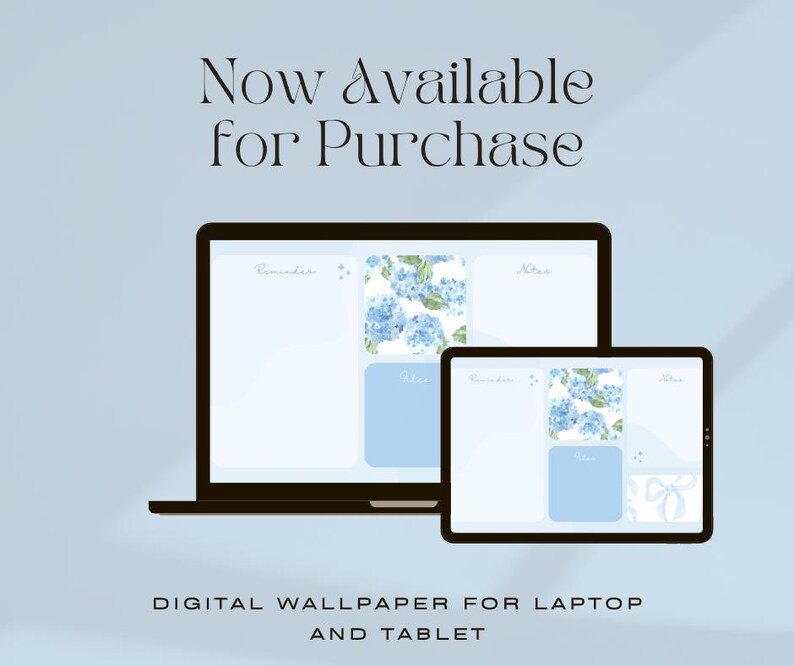 Blue Digital Wallpaper Background for Laptop & Tablet - Etsy