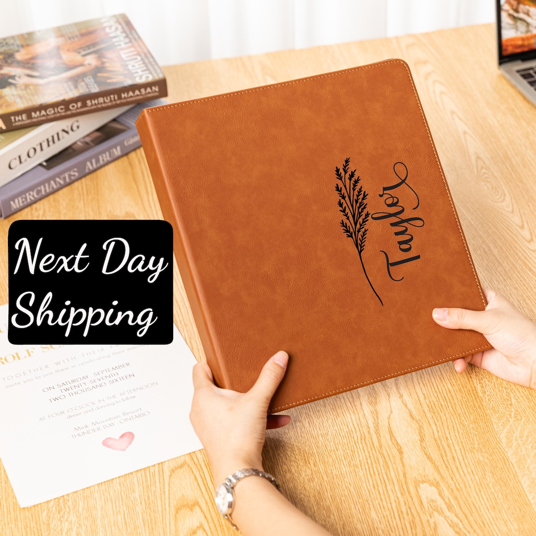 Personalized Leather 3 Ring Binder Portfolio, Custom Leather 8 X 11 ...