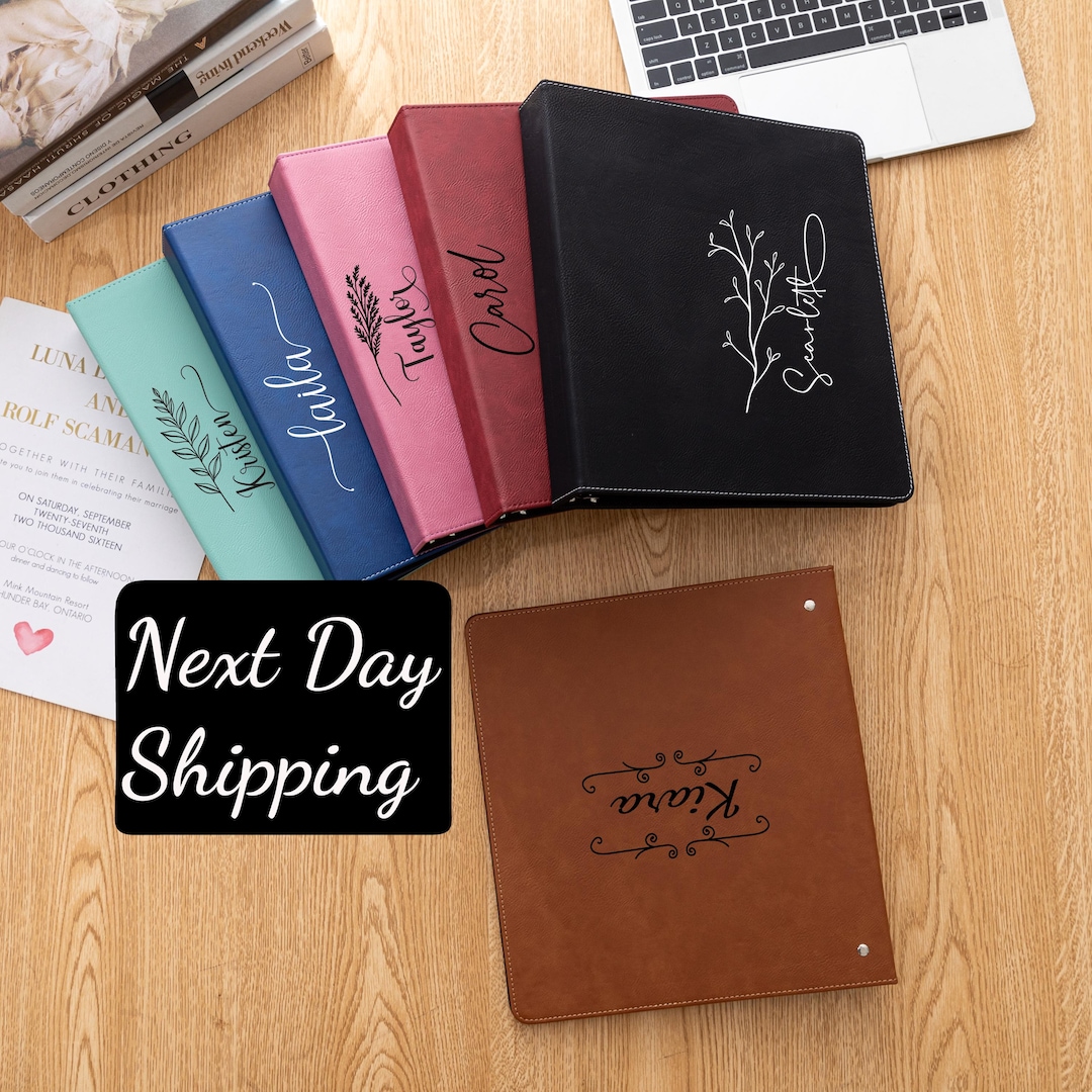 Personalized Binder, Leather Binder, Wedding Design Binder, 3-ring ...