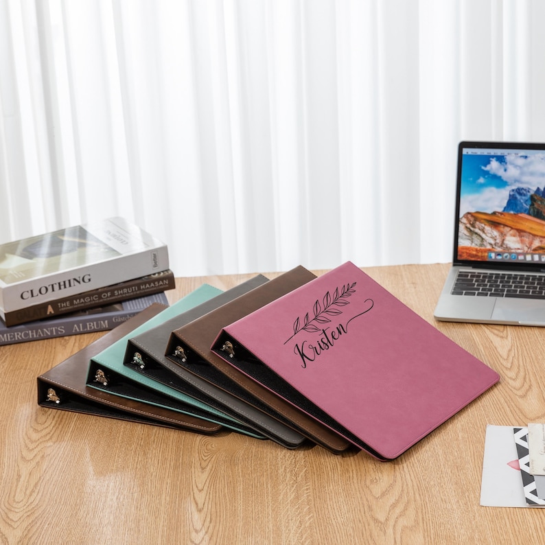 Personalized Leather 3 Ring Binder Portfolio, Custom Leather 8 X 11 ...