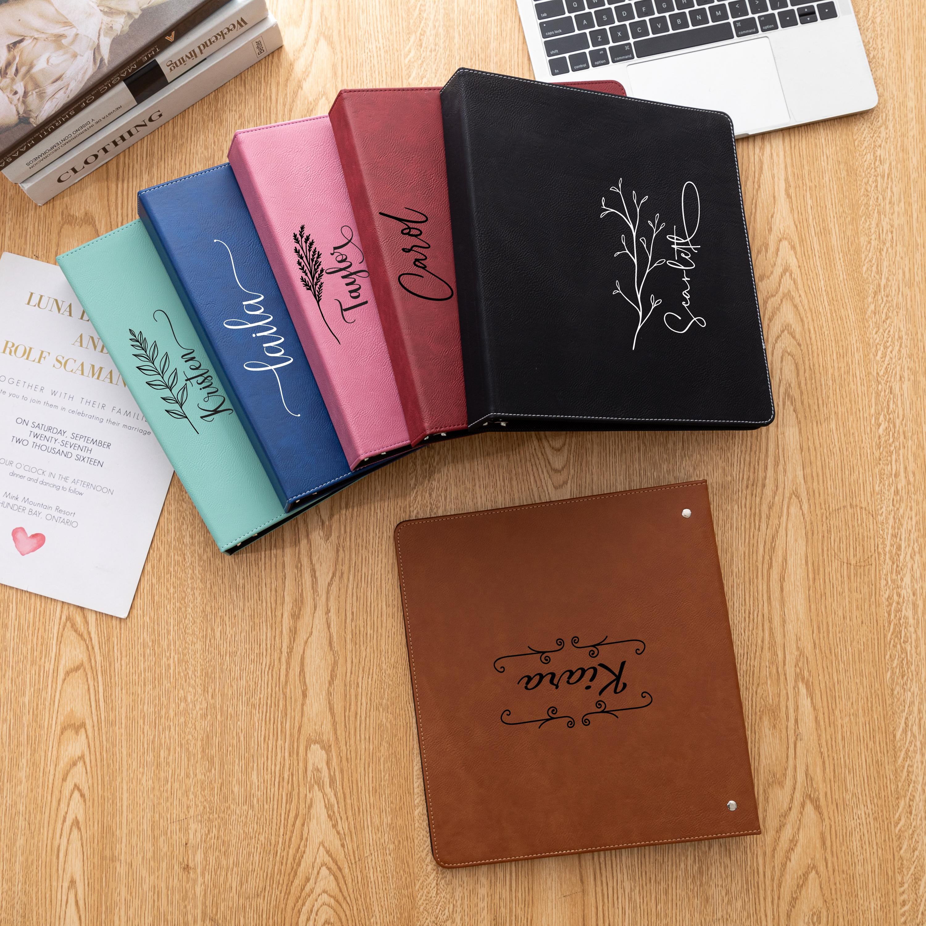 Personalized Leather 3 Ring Binder Portfolio, Custom Leather 8 X 11 ...
