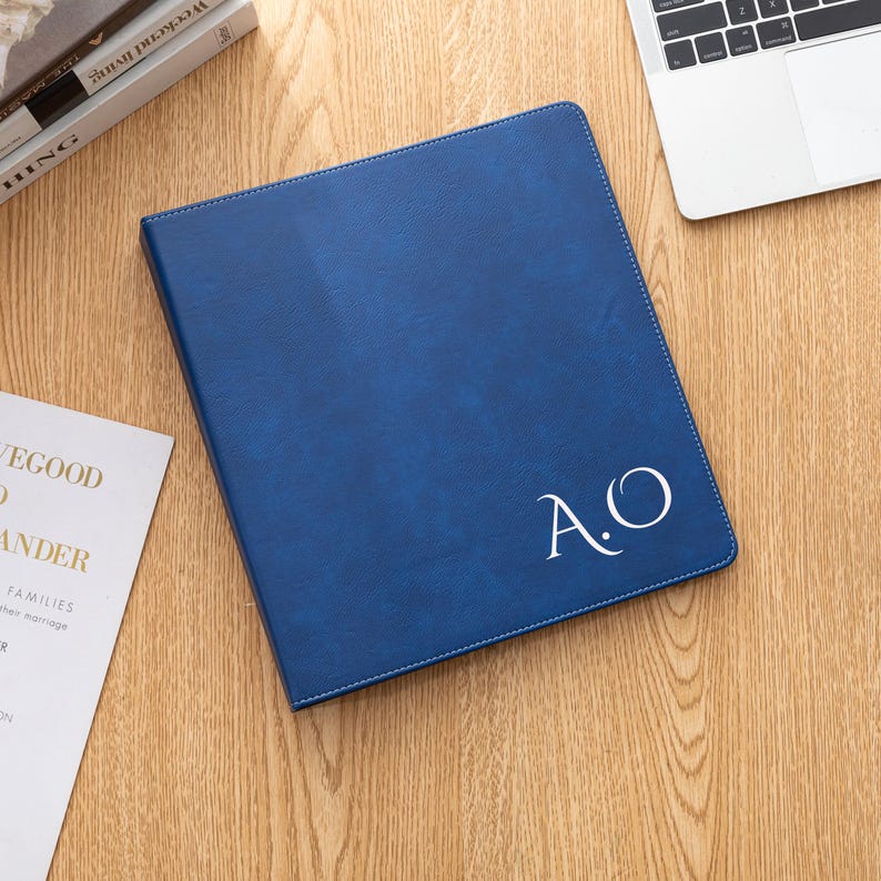Personalized Leather 3 Ring Binder Portfolio, Custom Leather 8 X 11 ...