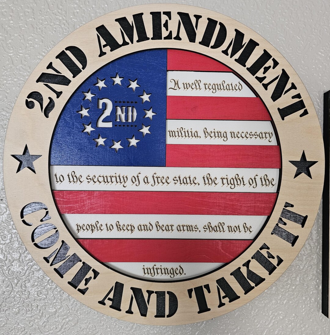 2nd Amendment Round Flag Sign - Etsy