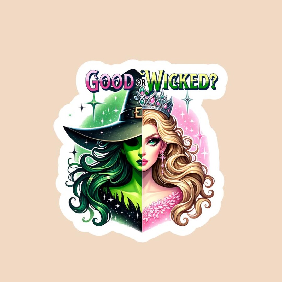 Wicked Inspired Vinyl Sticker, Good Vs. Evil Design, Die Cut Laptop ...