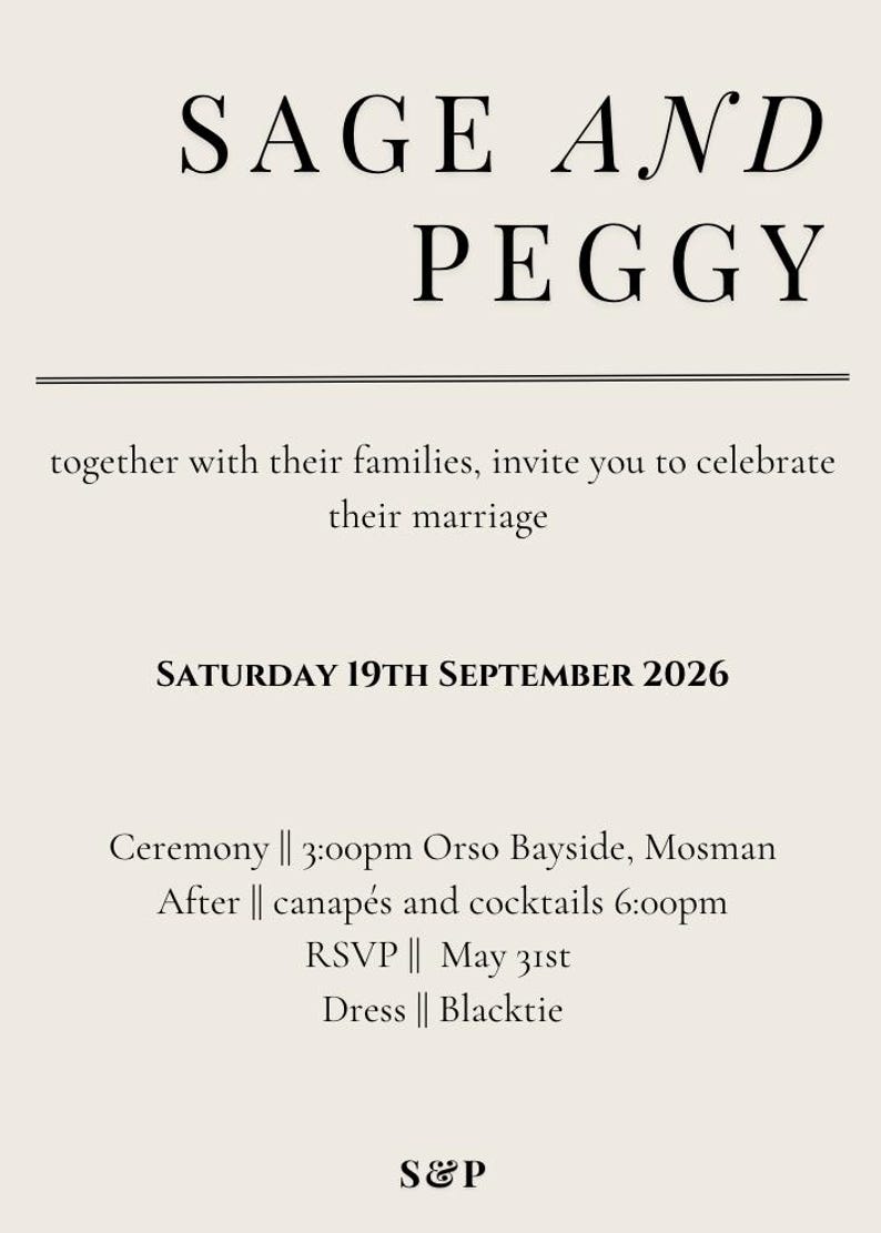 Modern Simple Wedding Invitation - Etsy