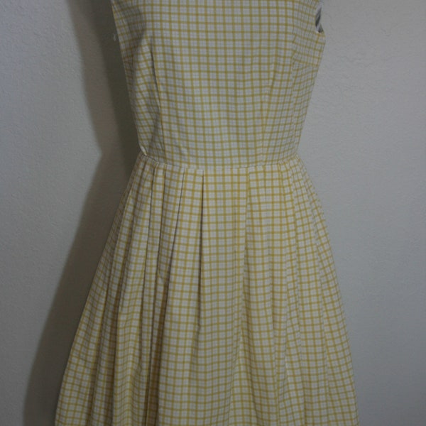 Yellow and White Checkered Dress - Etsy