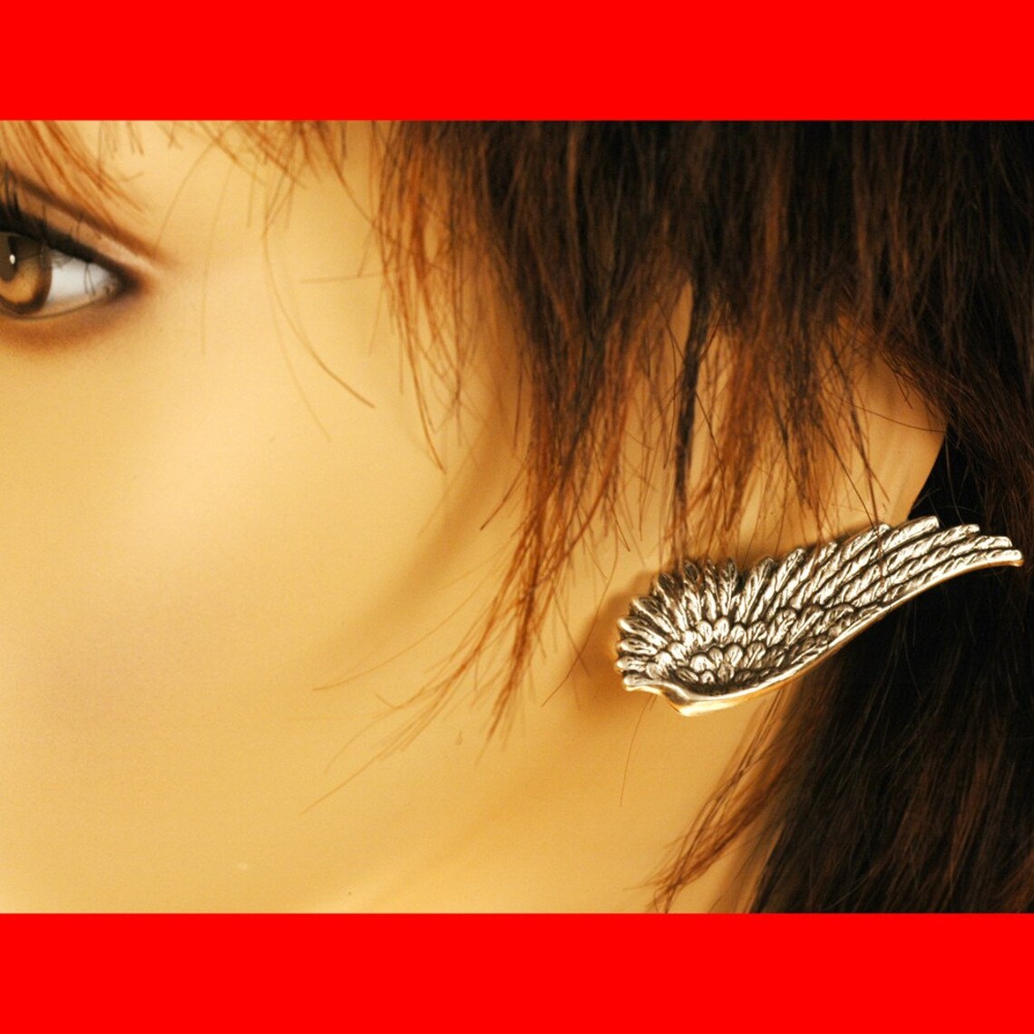 Dark Angel Ear Wings Antique Silver Winged Earrings the | Etsy