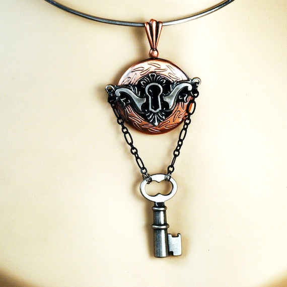 Under Lock And Key Locket Steampunk Locket Choker Necklace | Etsy