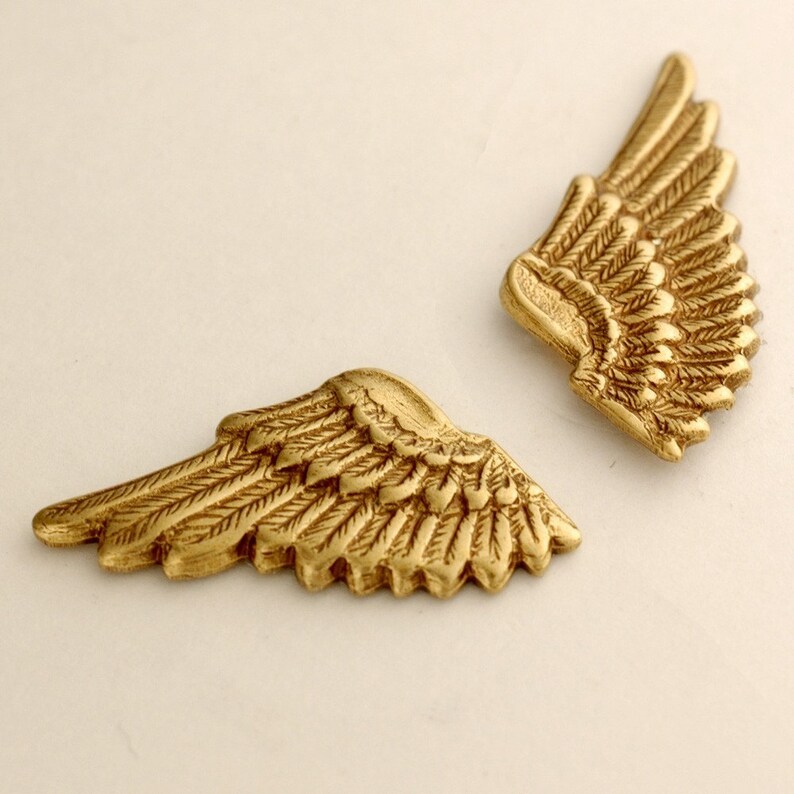Wing Cuff Links SOLDERED Cuff Wings Golden Brass Winged - Etsy