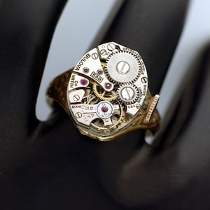Timeless Elegance -- Unisex Watch Movement Adjustable Steampunk Ring ...