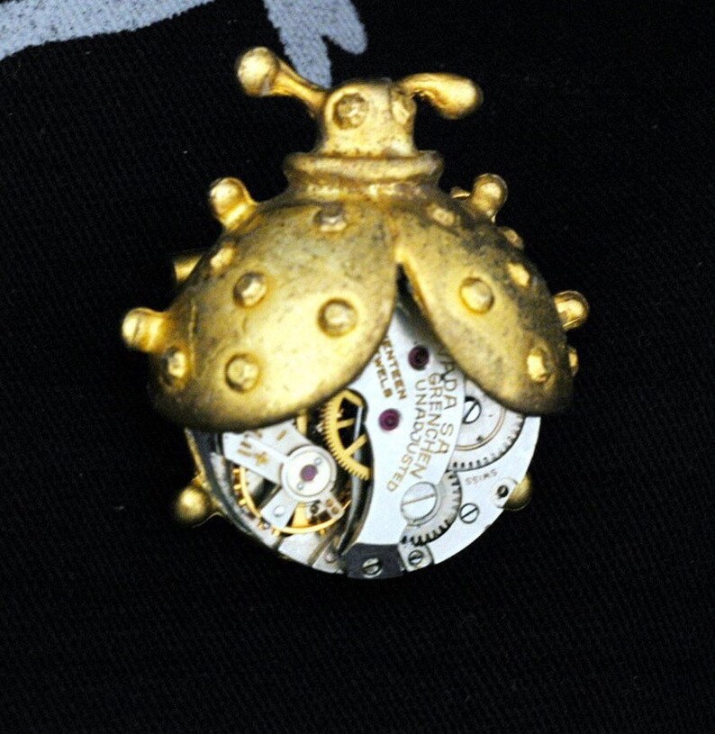 Metal Ladybug Pin Steampunk Insect Vintage Gold Lady Bug - Etsy