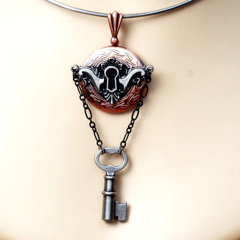 Under Lock and Key Locket Steampunk Locket Choker Necklace - Etsy