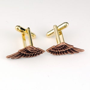 Wing Cuff Links SOLDERED - Cuff Wings - Antique Copper Winged Cufflinks ...
